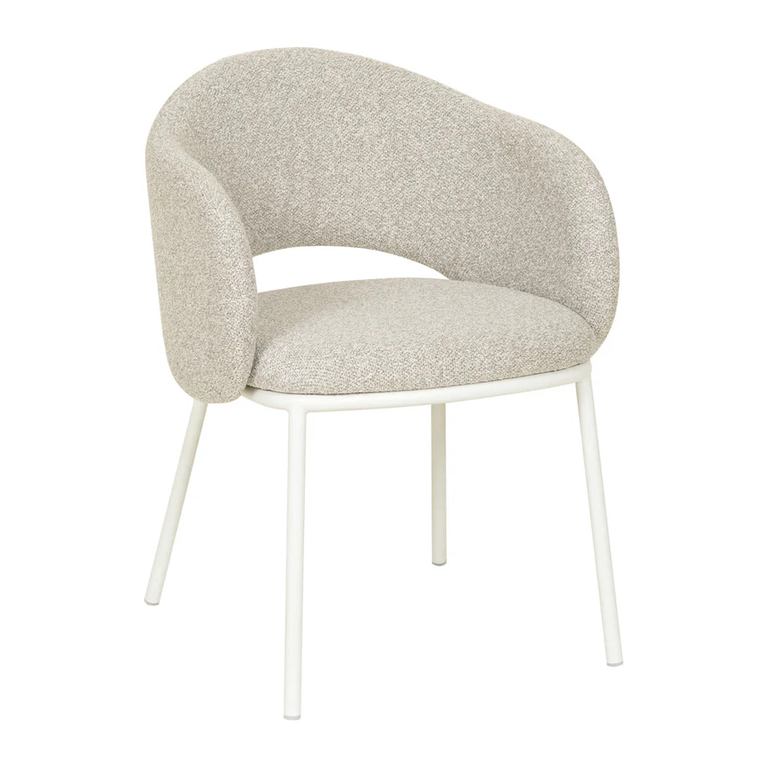 CDC8604-FH White Dining Chair - Clay Grey - The Lounge Hub Australia
