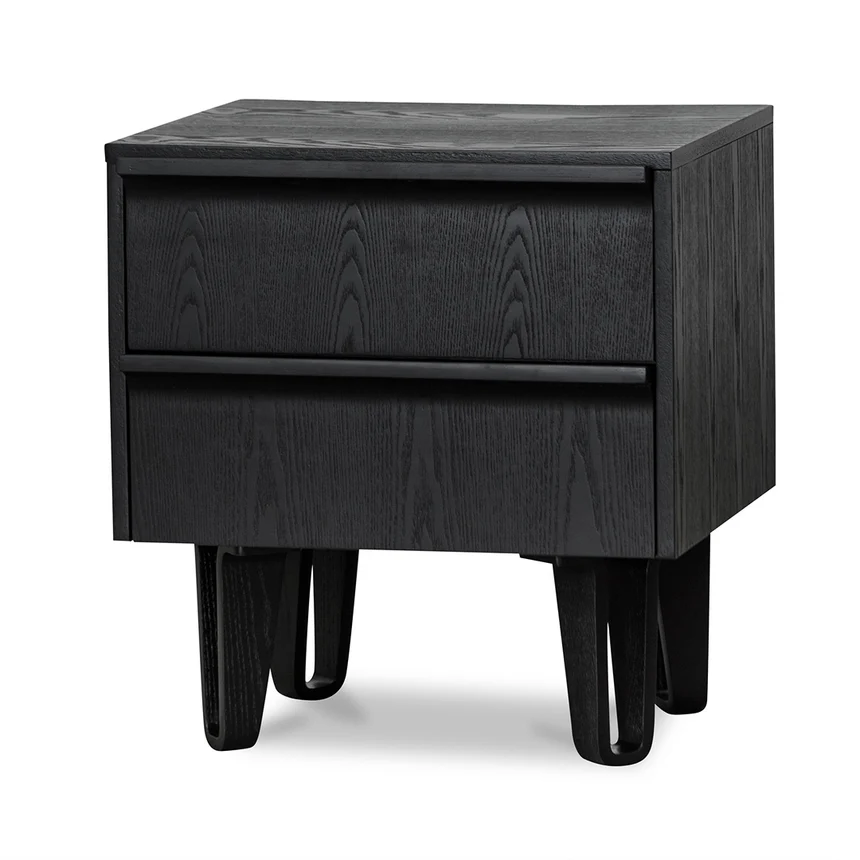 CST8244 DR Bedside Table - Full Black - The Lounge Hub Australia
