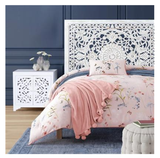 Dias King Headboard — 187×140×3.1 cm (White Antique) - The Lounge Hub ...