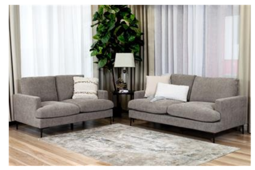 BRONTE FAB 3S+2S SOFA SET-SLATE - The Lounge Hub Australia
