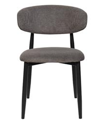 LOUIS FAB DIN CHAIR 54X52X78CM-DARK GRY/BLK - The Lounge Hub Australia